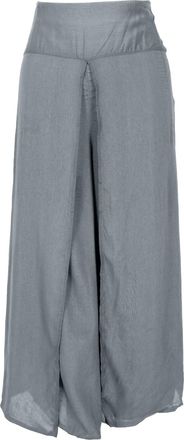 Guru Shop Palazzohose, Offene Boho Sommerhose, Hosenrock - Silbergrau, Damen, Synthetisch