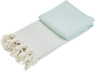 done. Hamamtuch Calina in 6 Farben hautfreundlich Reine Baumwolle Sauna Wellness Strandtuch mit geknoteten Fransen und eingewebten Streifen 85 cm x 180 cm L