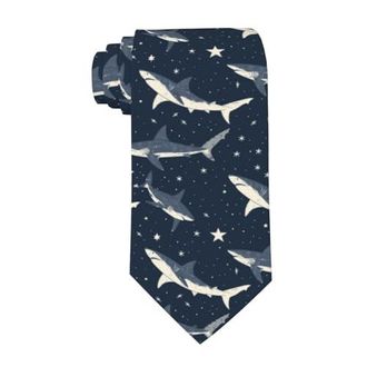 Generic Petits Requins Bleus Cravate Homme Doux Cravates Hommes Polyvalente Cravate Pour Célébrations Formelle Entreprise