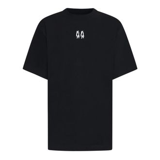 44 Label Group Schwarzes T-Shirt mit Logo-Print aus Baumwolle - - Tops - Herren - Schwarzk - M