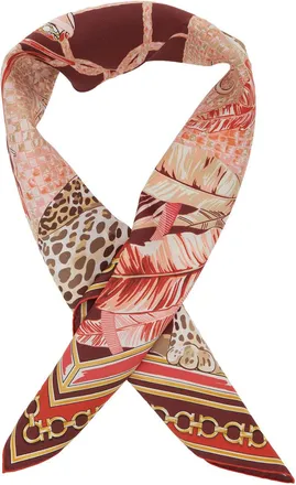 Ferragamo Silk Chain and Animal Print Scarf - Multicolor