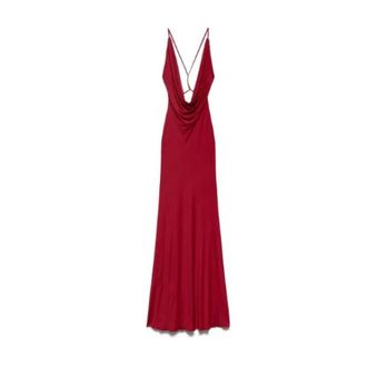 Aniye By Femme, Robes, Rouge, Taille: 40 FR Robe Maxi &agrave; Col en V et Fines Bretelles