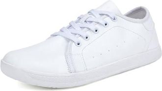 Generic Chaussures pieds nus pour homme, coupe classique, chaussures de marche basses, baskets minimalistes larges et larges, blanc, 39 2/3 EU