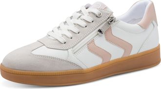 Marco Tozzi Marco Tozzi Damen Sneaker weiches Feel Me Wechselfu&szlig;bett weiches Innenfutter Vegan Modern, wei&szlig; (White/Rose), 38 EU