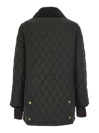 Barbour Womens Quilted Jacket Modern Beadnell Green Tech Fabric Coat