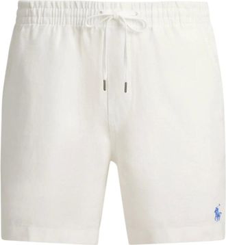 Ralph Lauren Homme, Shorts, Blanc, Taille: XL Short Polo Prepster en Lin 15,24 cm