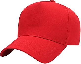 Generic Chapeau de soleil pour lext&eacute;rieur - Casquette de baseball pour homme et femme - Couleur unie - Visi&egrave;re pour femme, Rouge, Taille unique