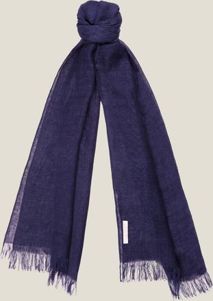 Luca Faloni Leinenschal in Dunkelblau aus Leinen für Herren