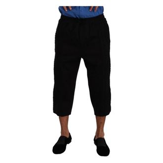 Dolce & Gabbana Elegante Schwarze Cropped Hose - - Trousers - Herren - Schwarzk - L
