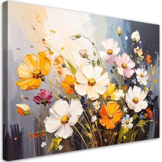 Artgeist Tableau d&eacute;co Fleurs des champs color&eacute;es nature 90x60