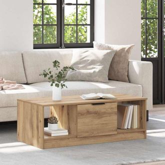 vidaXL Table basse ch&ecirc;ne artisanal 100 x 50 x 36 cm Bois ding&eacute;nierie vidaXL