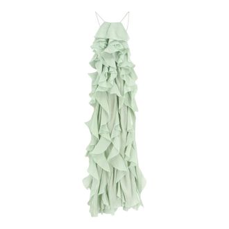 Actualee Robe Volant&eacute;e - Femme - Robes - Vert - Taille: 38 FR