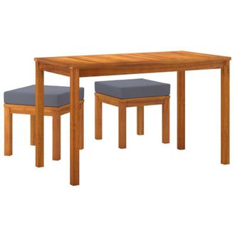 vidaXL Vidaxl - Ensemble &agrave; manger de jardin 3 pcs et coussins Acacia solide