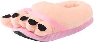 Generic Pantoufles amusantes pour femme - Pantoufles plates en peluche &agrave; gros orteil antid&eacute;rapant - Chaussures dhiver douces et chaudes - Unisexe - Tongs non 