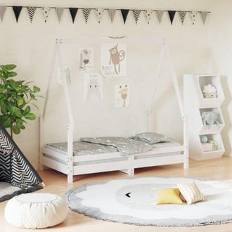 vidaXL Kinderbett Wei&szlig; 70x140 cm Massivholz Kiefer - Vidaxl