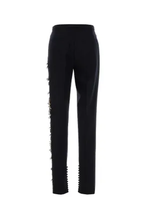 Dries Van Noten Womens Navy Blue Wool Pandoris Pant Exterior: Pantaloni Trousers