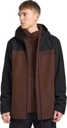 Jack Wolfskin 3-in-1-Funktionsjacke JACK WOLFSKIN TAUBENBERG 3IN1 JKT M, Herren, Gr. XL (54/56), braun (hotchoc), Obermaterial: 100% Polyester; Innenjacke: 87% Poly