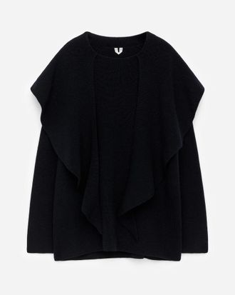 Arket Strickpullover Mit Drapiertem Schal -Blau