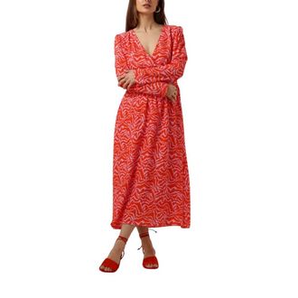 Ydence Rhode Rotes Midi Kleid Damen - - Dresses - Damen - Rot - XS