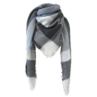 Generic &Eacute;charpe tube enfant &agrave; carreaux carr&eacute; pour lhiver &eacute;charpe noire, bleu fonc&eacute;, taille unique