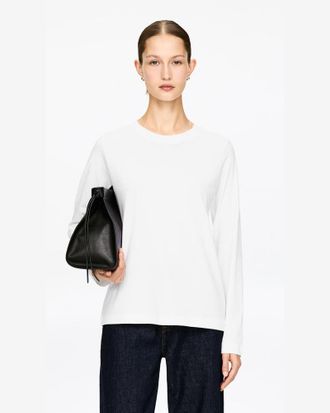 Arket IRIS Charakteristisches Langarm-T-Shirt -Wei&szlig;