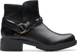 Clarks Damen Hearth Kaylie Mode-Stiefel, Black Leather, 38.5 EU