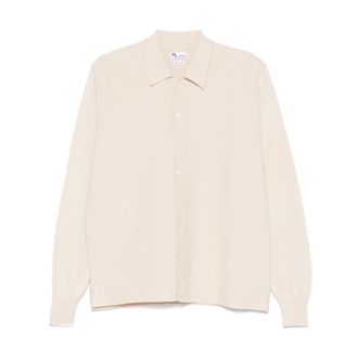 Doppiaa Homme, Chemises, Beige, Taille: XL Chemise Beige Côtelée Manches Longues