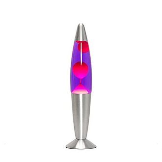 Licht-Erlebnisse Lampe à lave 36 cm rouge lilas Timmy, lampe déco rétro, G9 25 W avec interrupteur à fil, idée cadeau pour Noël, ampoule incluse, mini lampe à lave rou