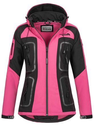 Arctic Seven Damen Softshell Jacke Rosa-Schwarz