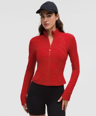 lululemon Define Crop-Jacke Nulu f&uuml;r Frauen - Gr&ouml;&szlig;e 12 in Dark Red