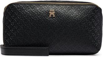 Tommy Hilfiger Kosmetiktasche Th Icon Double Washbag Mono AW0AW18930 Schwarz