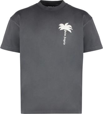 Palm Angels Homme, Tops, Gris, Taille: XS T-Chemises