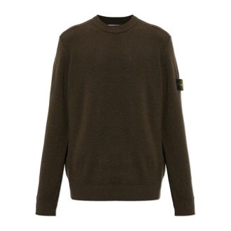 Stone Island Wollpullover mit Aufn&auml;her am &Auml;rmel - - Knitwear - Herren - Braun - M