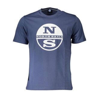 North Sails Homme, Tops, Bleu, Taille: M Tee Logo Bleu Coton Casual Wear
