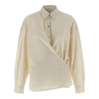 Christophe Lemaire Verdrehtes Hemd mit geradem Kragen - - Blouses & Shirts - Damen - Beige - S