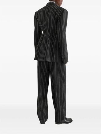 Dolce & Gabbana Pinstripe Virgin Wool Dress - Black
