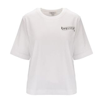 Alexander McQueen T-Shirt mit Rundhalsausschnitt - - Tops - Damen - Wei&szlig; - M