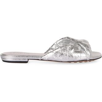 Bottega Veneta Leder Intrecciato Mules - - Shoes - Damen - Grau - 38 EU