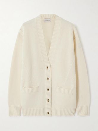 Moncler Cardigan En Laine Et Cachemire Mélangés - Crème