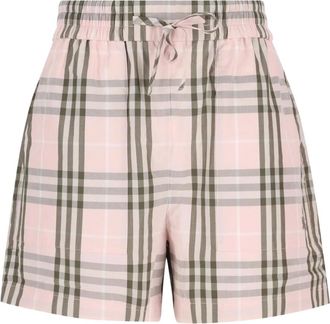 Burberry Femme, Shorts, Rose, Taille: 34 FR Short en coton &agrave; carreaux