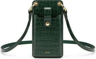 JW PEI Aylin Canvas & Quinn Umh&auml;ngetasche aus veganem Leder, Dunkelgr&uuml;n-q, Quinn-VeganLeather