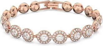 Swarovski Bracelet Tennis Angelic, Taille ronde, Pavé, Medium, Blanc, Placage de ton or rosé
