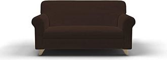 Italian Bed Linen Leslie Elastischer und ausziehbarer Sofabezug, braun, 2 Plätze