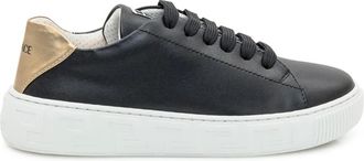 Versace Homme, Chaussures, Noir, Taille: 38 EU Leather Baskets