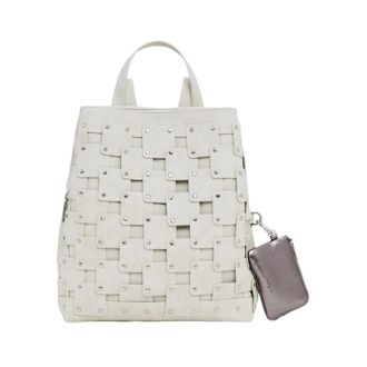 Desigual Femme, Sacs, Beige, Taille: ONE Size Sac à Dos Femme Beige Chic avec Clous