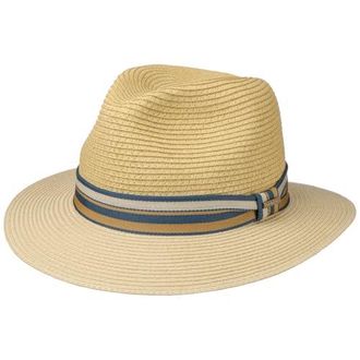 Stetson Chapeau en Paille Romaro Toyo Femme/Homme - Traveller DEte de Plage avec Ruban Gros Grain Ete Printemps-ete - XXL (62-63 cm) Beige