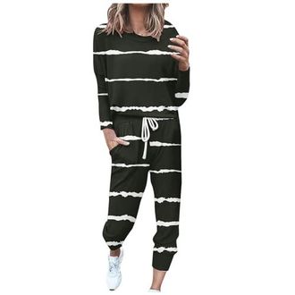 Generic Ensemble de v&ecirc;tements de sport pour femme - Ensemble mignon &agrave; manches longues - Tenue d&eacute;contract&eacute;e 2 pi&egrave;ces - Tenue dautomne avec poches - Tenue de d&eacute;