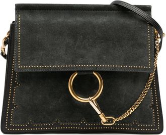 Chlo&eacute; Hobo Bags - Medium Studded Suede and Calfskin Faye Crossbody - Gr. unisize - in Schwarz - f&uuml;r Damen