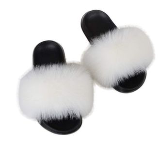 ORANDESIGNE Hausschuhe Damen Beil&auml;ufig Flip Flops Offener Zeh Strandschuhe Flip Flops Haar Zuhause Gem&uuml;tlich Schuh B Wei&szlig; 40/41 EU