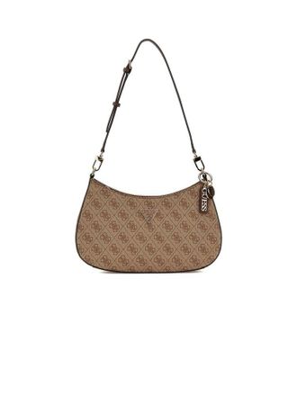 Guess Womens Shoulder Bag Latte Logo-Brown Polyurethane - Shoulder-Bags Logo/brown